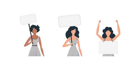 그녀의 손에 배너와 귀여운 소녀 생각 불만 항의를 표현하는 개념 배너 와 디자인을 위한 세트 벡터 2015 Republican