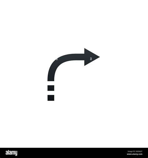 Arrow Angle Turning To Right Icon Flat Style Design Vector