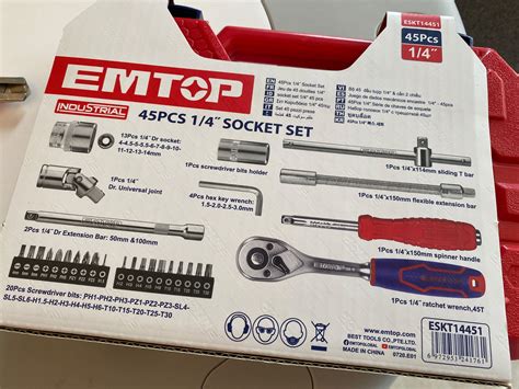 EMTOP 45pcs Socket Screwdriver Ratchet Tool Kit Furniture Home Living Home Improvement