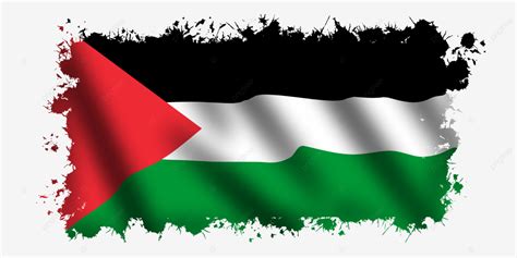 Flowy Flag Of Palestine With Splash Effect Palestine Flag Splash PNG