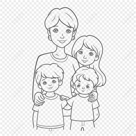 หน้าสี ครอบครัว หน้าสี แม่ เค้าร่าง การวาดภาพร่าง เวกเตอร์ Png สำหรับ