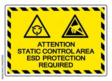 Attention Static Control Area Esd Protection Required Symbol Sign