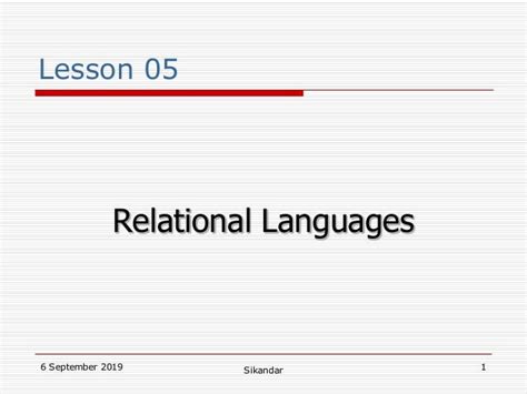 Lesson05 Relational Languages Sql