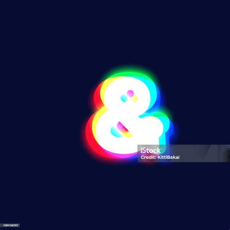 글꼴 세트 벡터 일러스트에서 사실적인 색수차 문자 Et 0명에 대한 스톡 벡터 아트 및 기타 이미지 0명 깨짐 데스크탑 컴퓨터 Istock