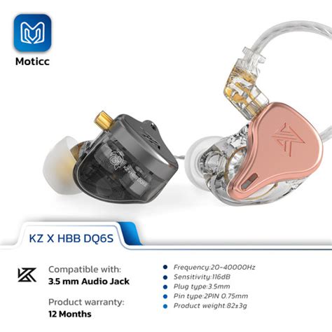 Jual KZ X HBB DQ6S With Mic In Ear Earphone HIFI Bass Noise Canceling Grey Kab Tangerang
