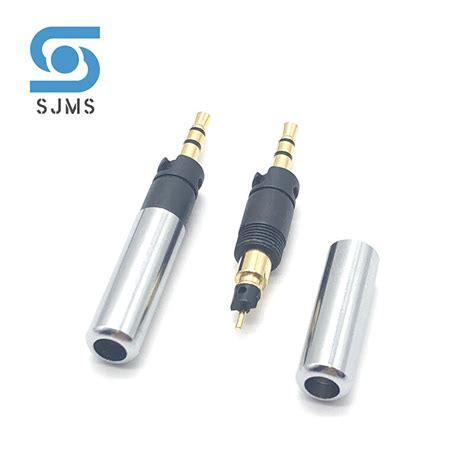 25mm 오디오 잭 3 극 스테레오 이어폰 플러그 금속 어댑터 밝은 쉘 헤드폰 와이어 커넥터 이어폰 Diy 수리 전기 장비