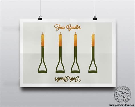 Four Candles Fork Handles Sketch Poster — Posteritty