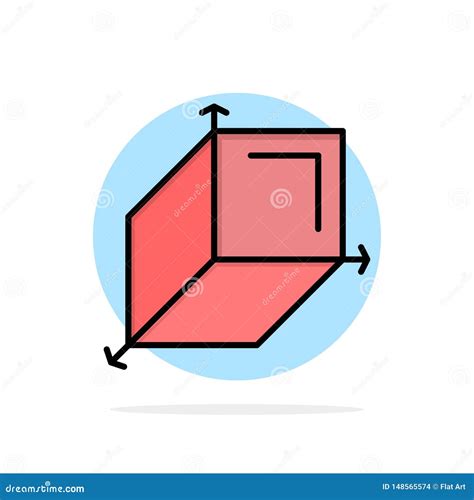 3d Box Cuboid Design Abstract Circle Background Flat Color Icon