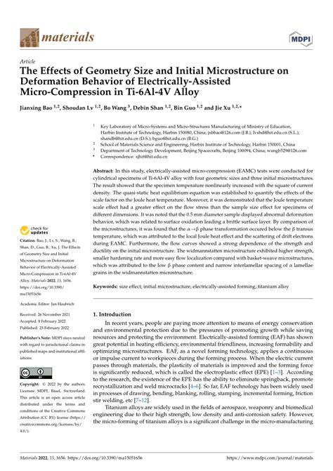Pdf The Effects Of Geometry Size And Initial Microstructure On