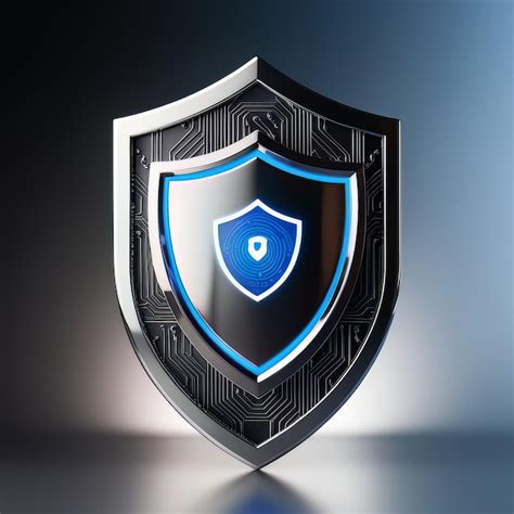A Stylized Metallic Cyber Security Shield With A Padlock In The Center Surrounded By Glowing