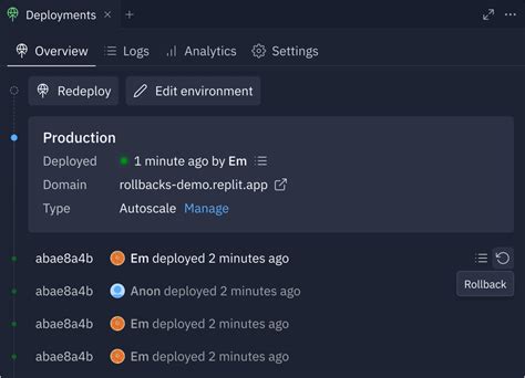 Replit — Introducing Deployment Rollbacks