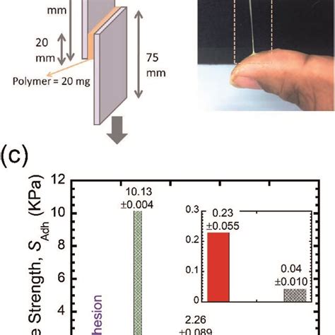 A Adhesion Testing Geometry To Measure Sadh B A Photograph Of The