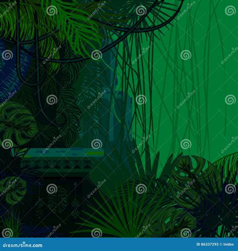 Dark Jungles Game Background 2d Game Application Vector Design
