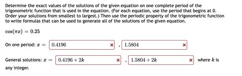 Solved Determine The Exact Values Of The Solutions Of The Chegg