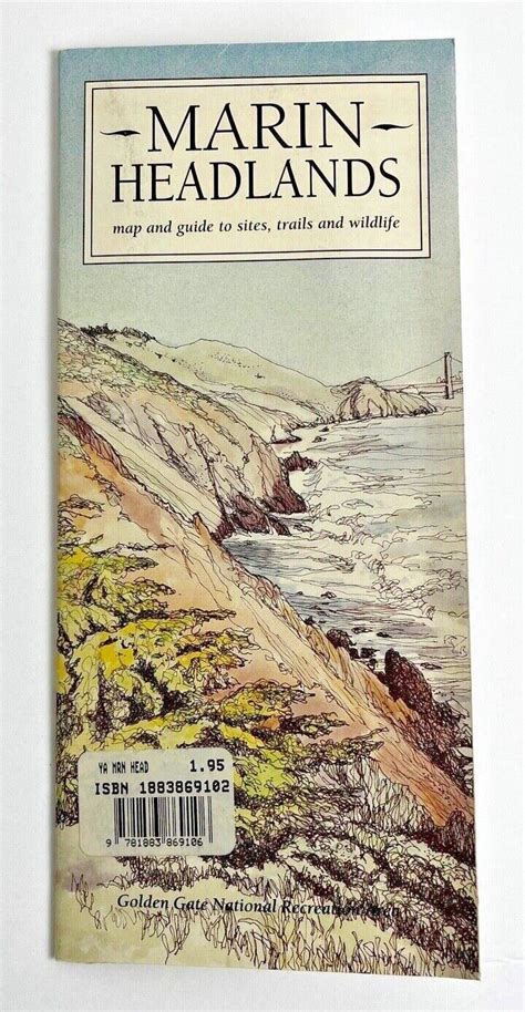 Vintage Marin Headlands Map And Guide To Sites Trails And Wildlife 1998