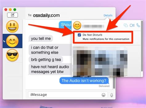 How To Mute Conversations In Messages For Mac With Do Not Disturb