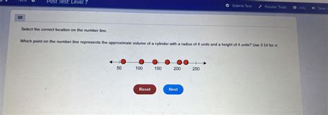 Post Test Level Submit Test Reader Tools Info Save Select The
