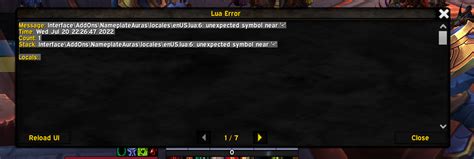 LUA Errors Since Updating To Release Issue Casualshammy NameplateAuras GitHub