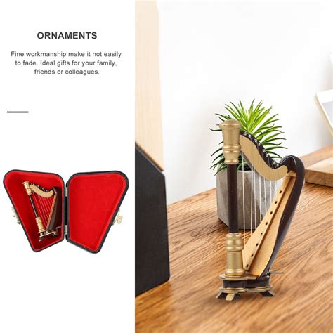 Mini Harp Model Wooden Harp With Box Musical Instr Grandado