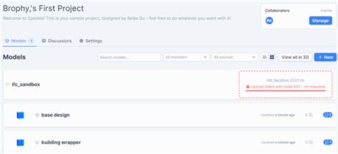 Upload Ifc Error Message Help Legacy V2 Speckle Community