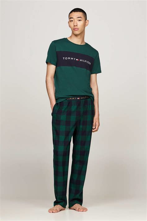 Tommy Hilfiger Flanellen Pyjamabroek Donkergroendonkerblauw Wehkamp