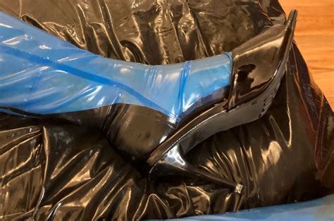 Transparent Blue Latex Stockings And Black Mules Pics Xhamster