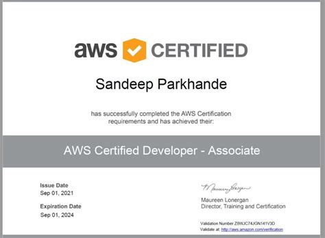 Sandeep Parkhande On Linkedin Achievement Aws Developer Certified