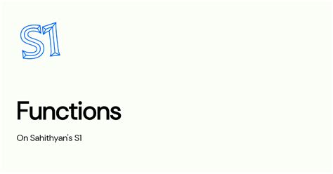 Functions Sahithyan S S1