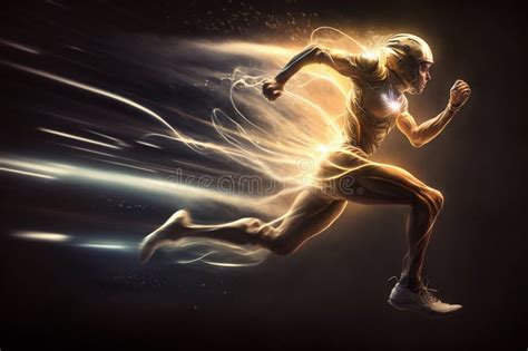 A Fast Running Runner Leaves Behind A Speed Light Generative Ai Stock