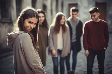 Premium Ai Image Unfriendly People Laugh At Lonely Girl Pointing At