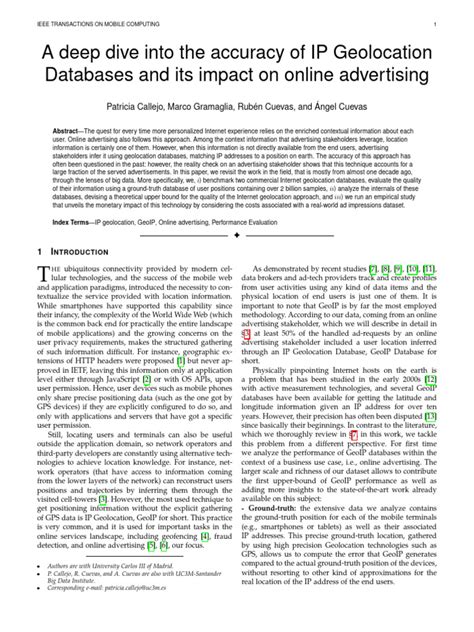 A Deep Dive Into The Accuracy Of Ip Geolocation Pdf Computing