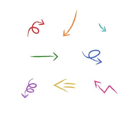 Pijl Pictogram Illustratie Set Pijl Lijn Teken Schets Aanwijzer Teken
