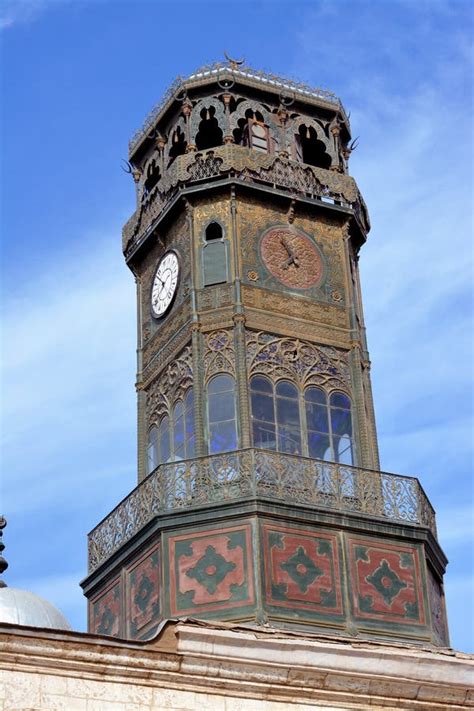 De Kloktoren Van De Grote Moskee Van Muhammad Ali Pasha Of Alabaster