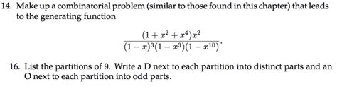 solved 14 make up a combinatorial problem similar to those