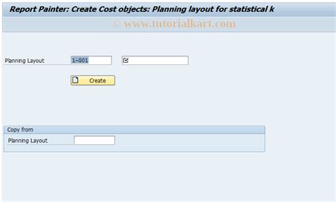 KK95 SAP Tcode COC Create Planning Layout Statistical KF