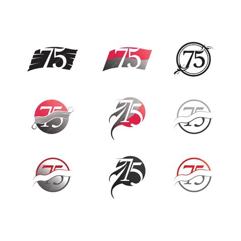 Premium Vector Number 75 Icon Set Logo Design Vector