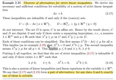 Linear Algebra Theorem Of Alternatives For Strict Inequalities