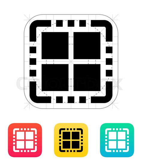 quad core cpu icon vector illustration stock vector colourbox