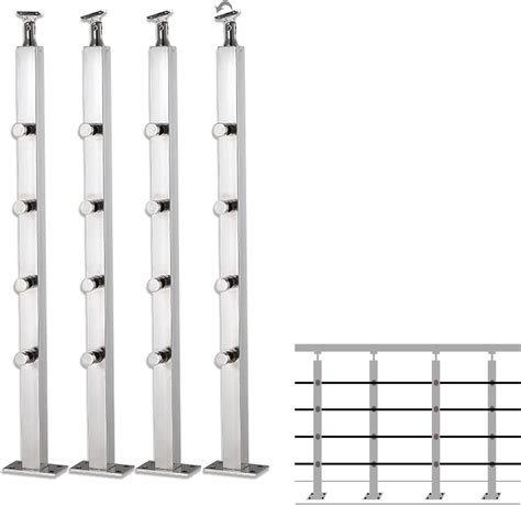 Fetarxue Lot De 4 Balustrades De Câble Pour Escaliers En Acier