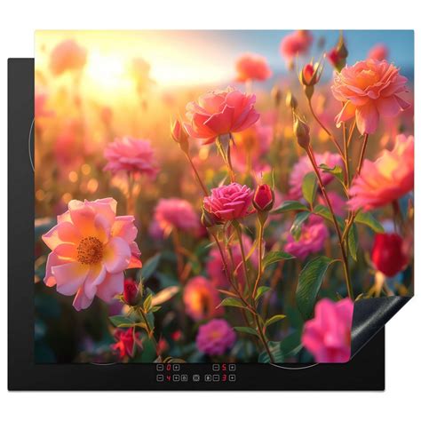 Muchowow Herd Abdeckplatte Rosen Blumen Rosa Vinyl 1 Tlg