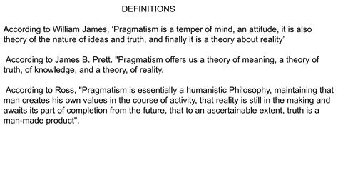 Pragmatism Principles Features Education Pptx