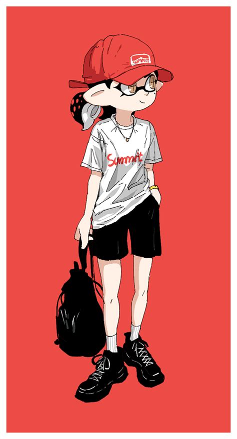 Safebooru 1girl Backpack Bag Black Bag Black Footwear Black Shorts