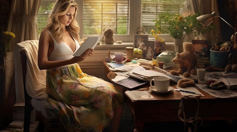 Premium Photo Women Study Book