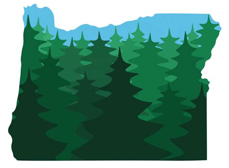 Oregon With Trees Graphic Madlantern Arts