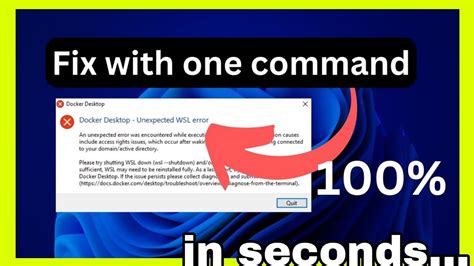 Fix Docker Desktop Unexpected Wsl Error In 1 Command Youtube