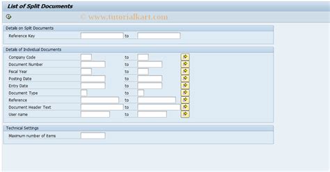 fb03s sap tcode display split documents
