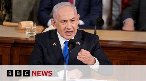 Benjamin Netanyahu Defends Gaza War As Protesters Rally Outside US