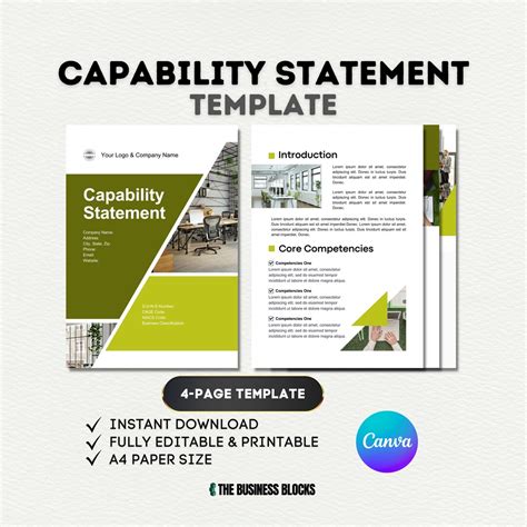 Capability Statement Template Corporate Business Capability Statement