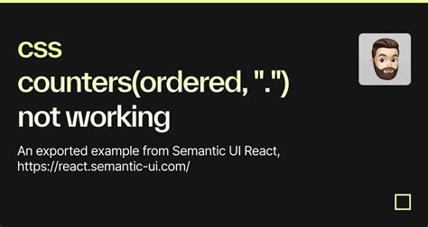 Css Countersordered Not Working Codesandbox