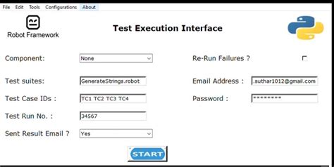 User Interface For Test Automation Execution Robot Framework By